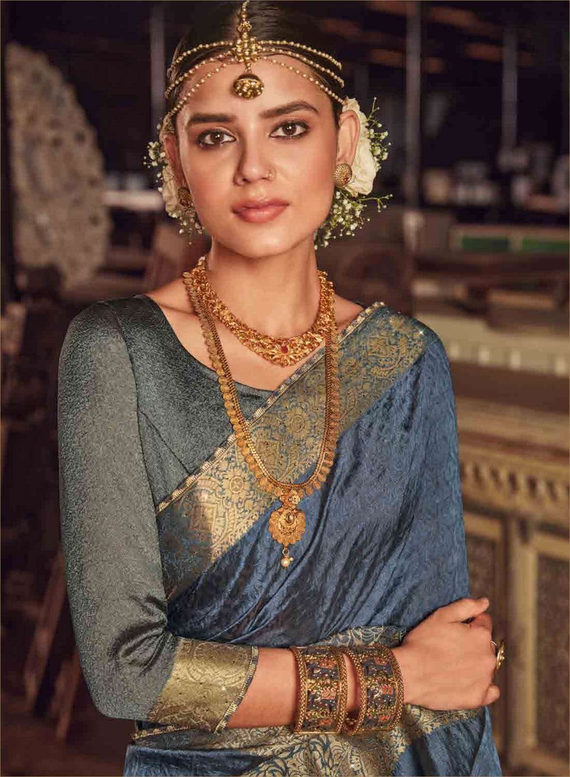 Vipul presents Shubh Laxmi top dyed traditional wear sarees catalog ...