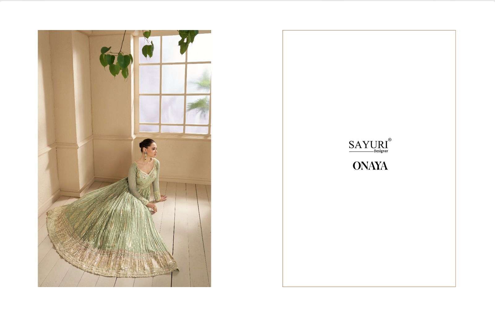 SAYURI DESIGNER PRESENT ONAYA STITCH LONG ANARKALI GOWN WITH DUPATTA ...